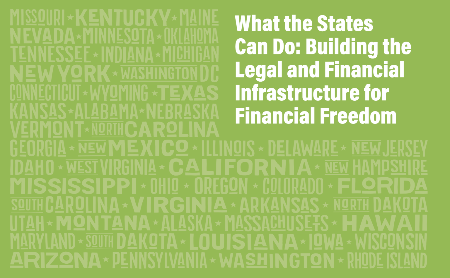 What the States Can Do: Building the Legal and Financial Infrastructure ...